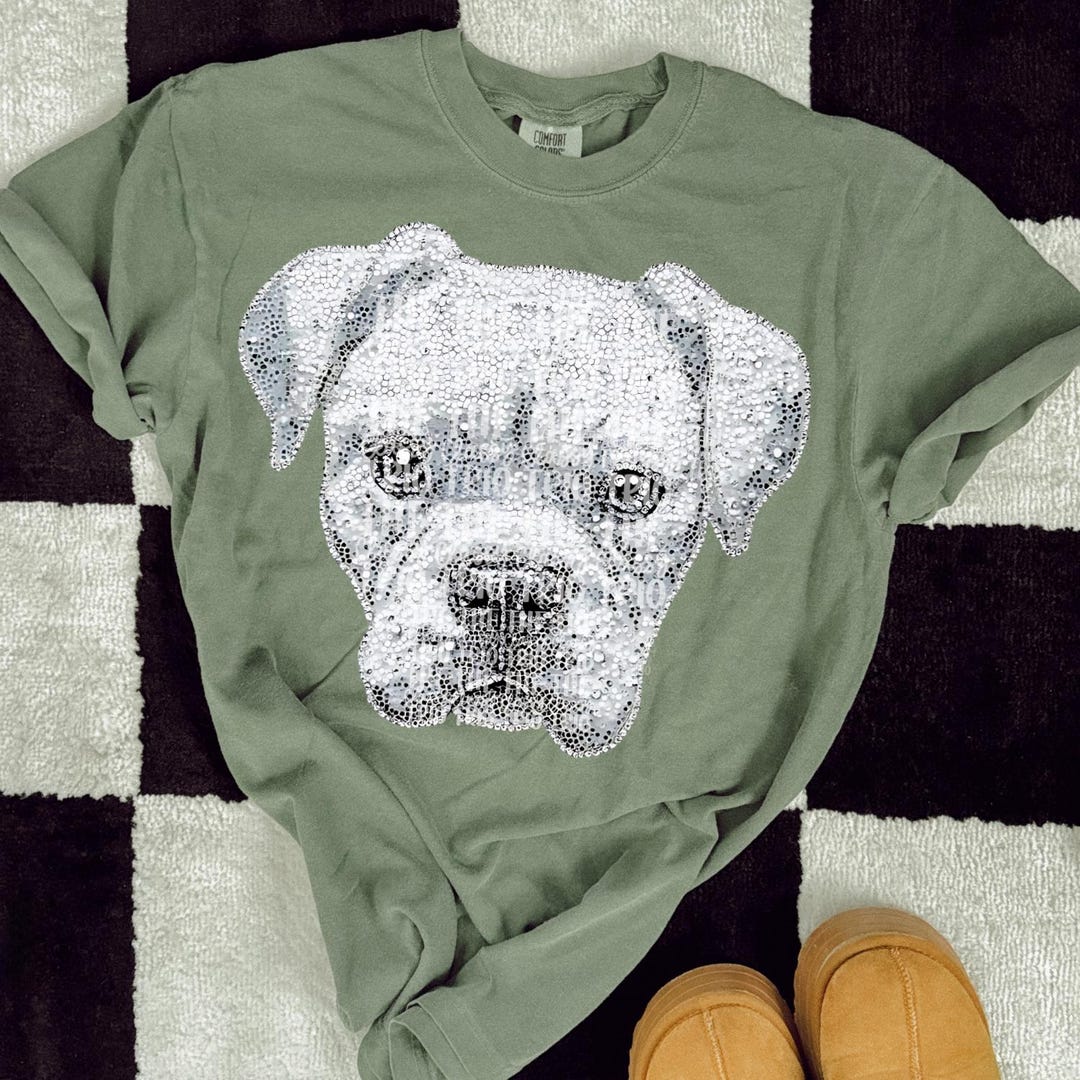 Faux Rhinestone Boxer Dog Design | PNG, Sublimation (digital Download ...