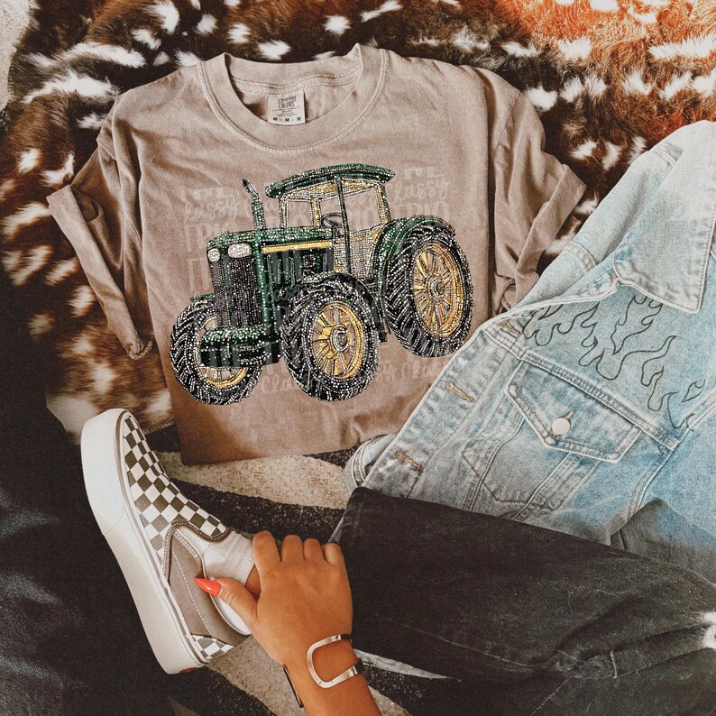 Faux Rhinestone Tractor | Digital Design | PNG | Sublimation ...