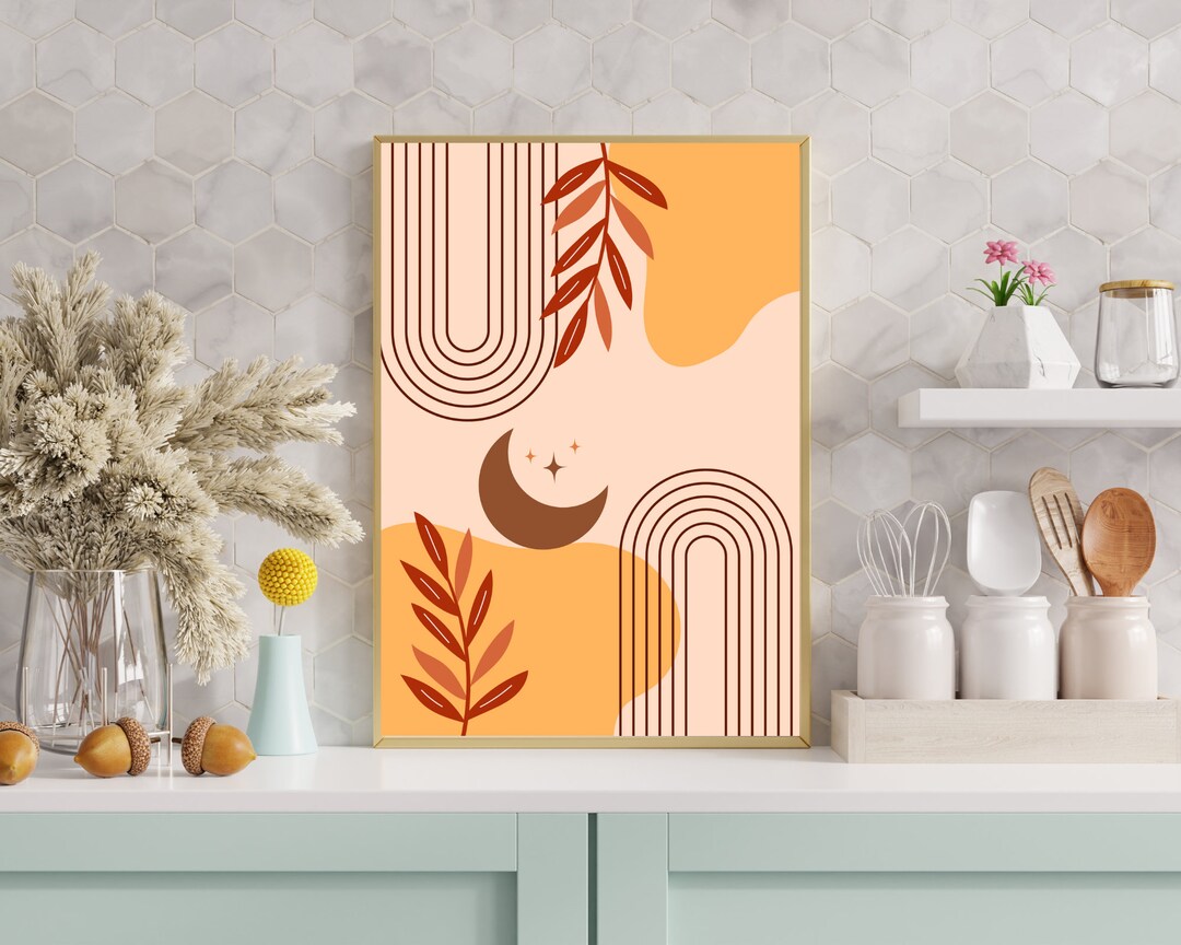 Boho Plant Art Print, PRINTABLE Wall Art, Botanical Poster, Abstract ...