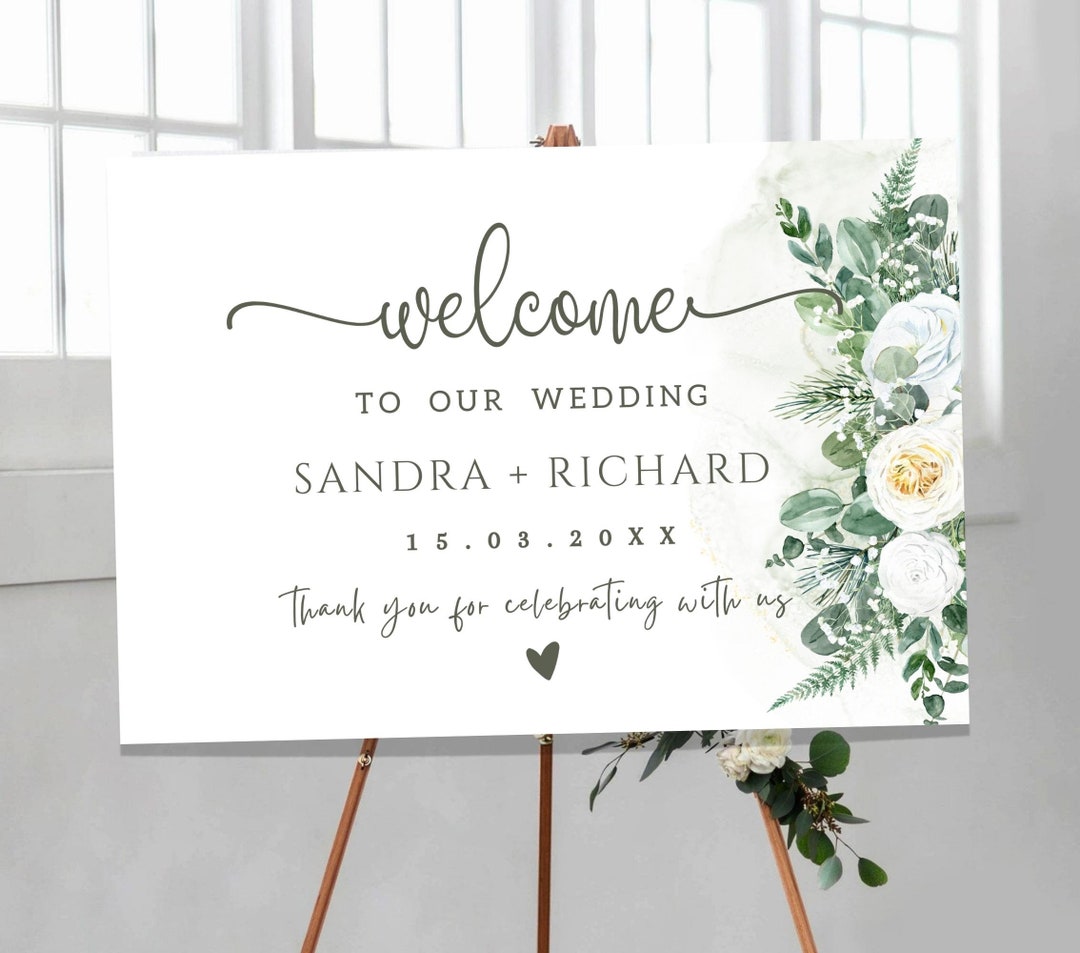 Personalized Wedding Sign for Guests, Printable Welcome to Our Wedding ...