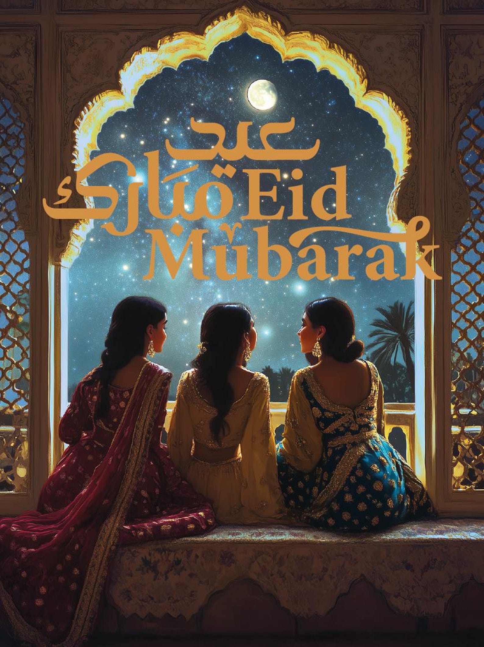 Printable Eid Card – Digital Download Chand Raat – Celebrating the Moon ...