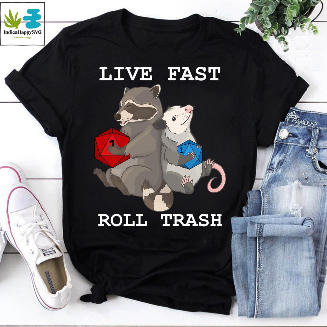 Live Fast Roll Trash Raccoon and Opossum Vintage T-shirt, DND Shirt ...