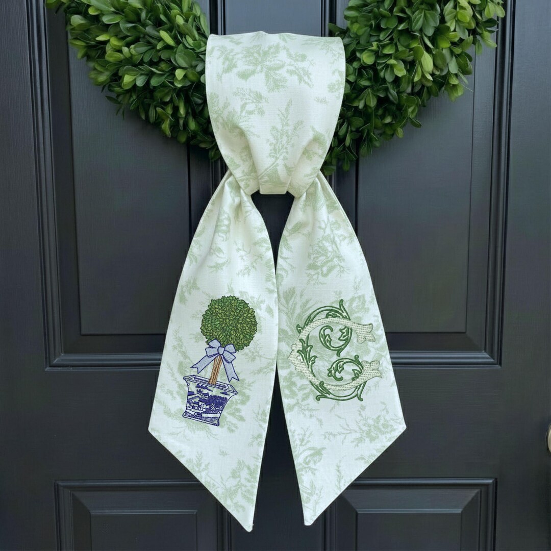 Personalized Easter Wreath Sashes, Spring Wreath Sash Toile ...
