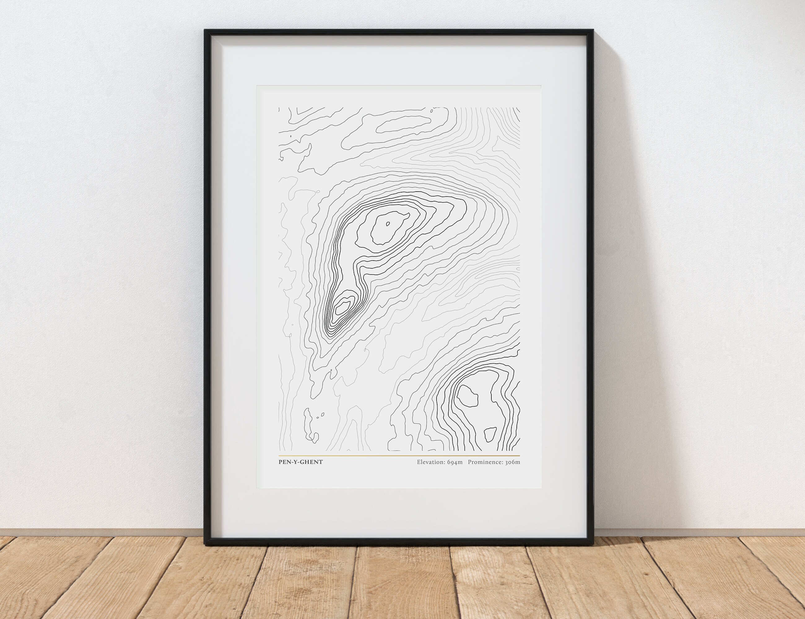Pen-y-ghent Topographic Contour Art - Etsy UK