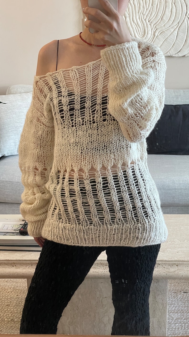 Distressed Sweater | Knitting Pattern | Video Tutorial - Etsy