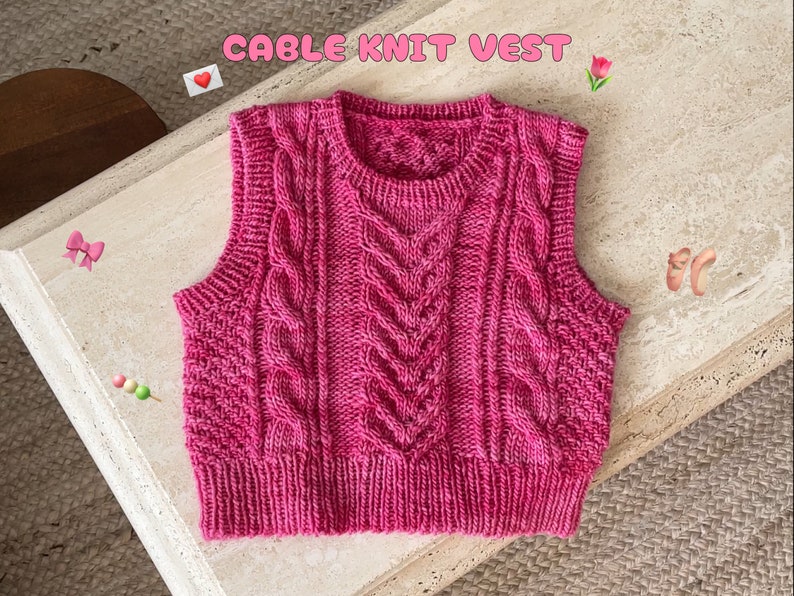 Cable Knit Vest | Digital Download | Knitting Pattern - Etsy