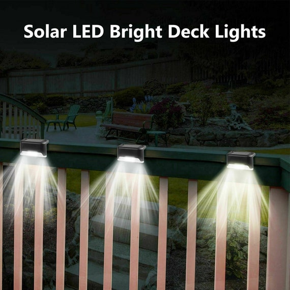 Solar LED Garden Lights Bright Deck Light Patio Railing | Etsy