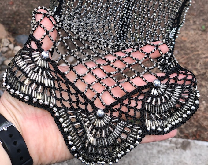 Beaded Triangle Crocheted Shoulder Cover up Wrap Shawl With Beads ...
