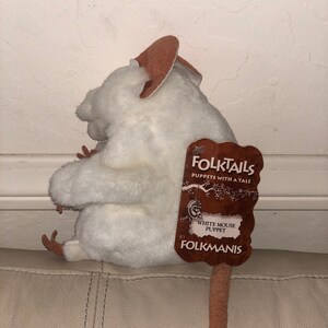 Folkmanis White Mouse Full Body Puppet, Rat Pink Eyes Hand Puppet ...