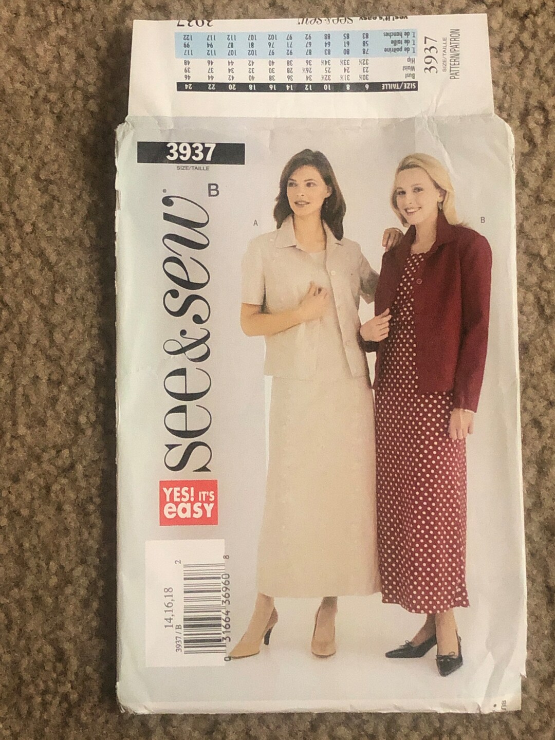 See and Sew 3937 Misses Petite Button Front Jacket Long / Short Sleeves ...