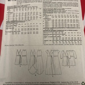 Mccalls 7119 Misses Wrap Summer Dresses Sundress Lengths Variations Size 6-8-10-12-14 Uncut ...