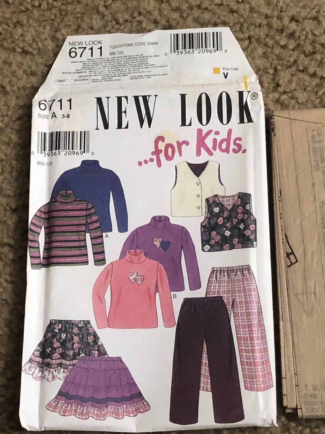 New Look 6711 Girls Pullover Knit Long Sleeved Top, Tiered Skirt Has ...