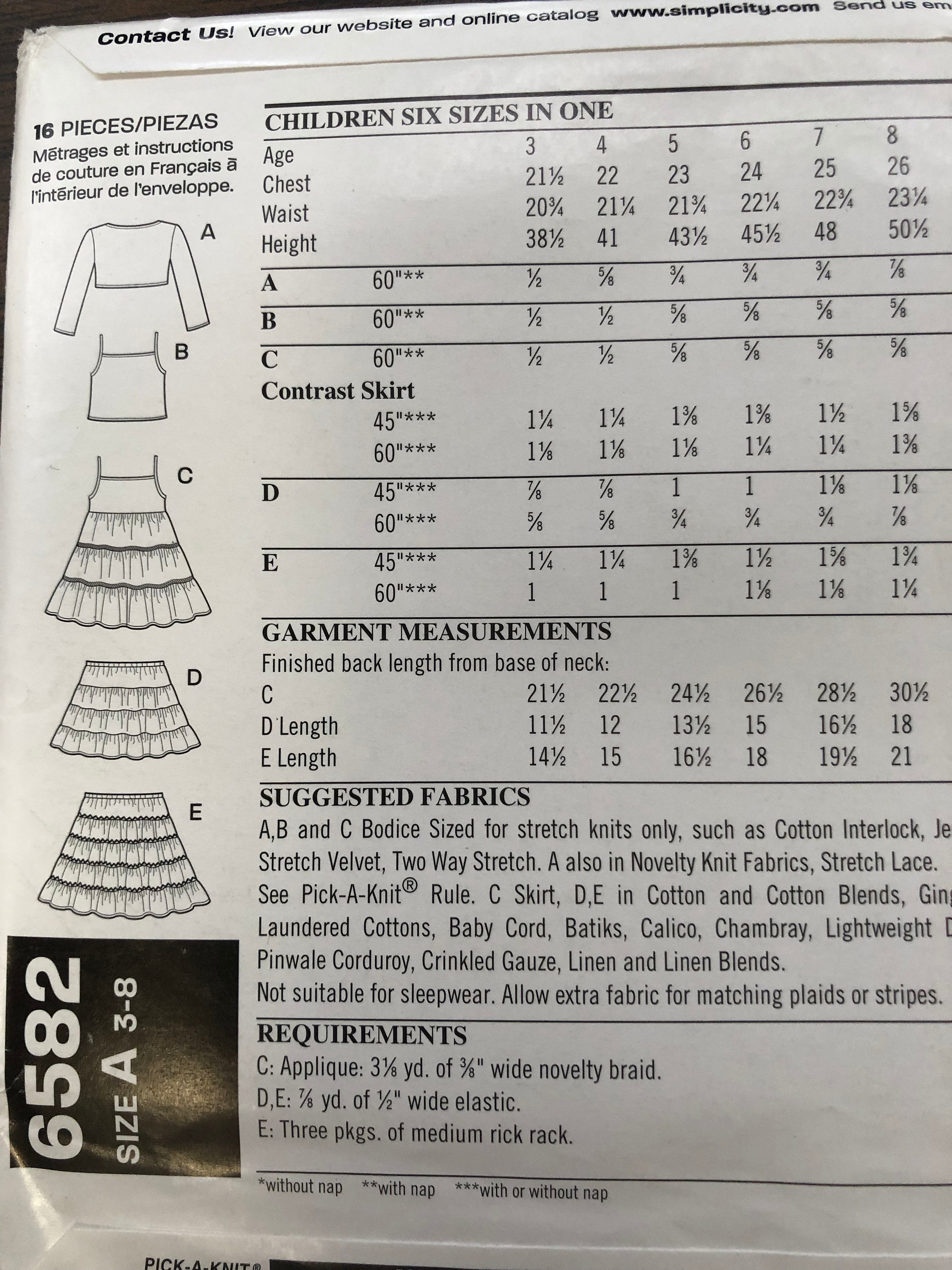 New Look 6582 Girl's Flared Layered Skirt Sleeveless Summer Dress Cami ...