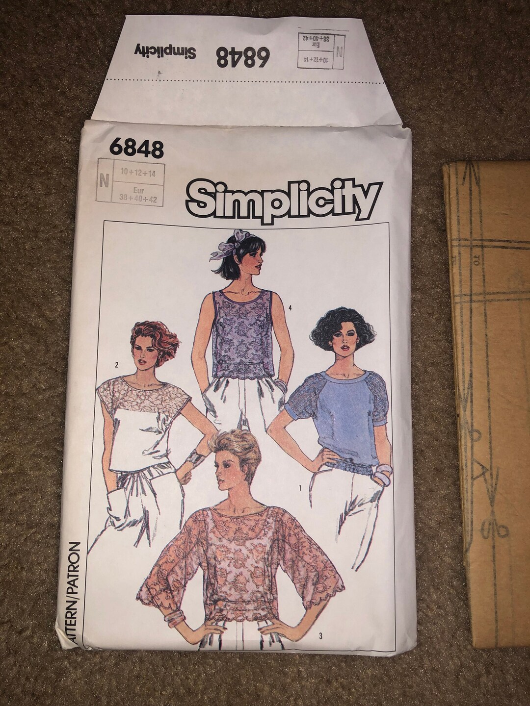 Simplicity 6848 Misses Set of Tops With Variations Sz 10-12-14 Uncut ...
