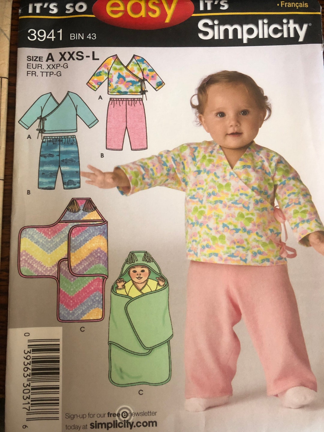 Simplicity 3941 Babies Clothes, Toddler's Tops, Newborn Pants, Blanket ...