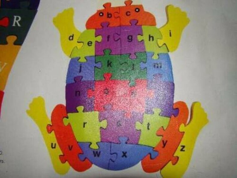 Wooden 3D Jigsaw Puzzle, Alphabet Wooden Puzzle, Upper & Lower Case ...