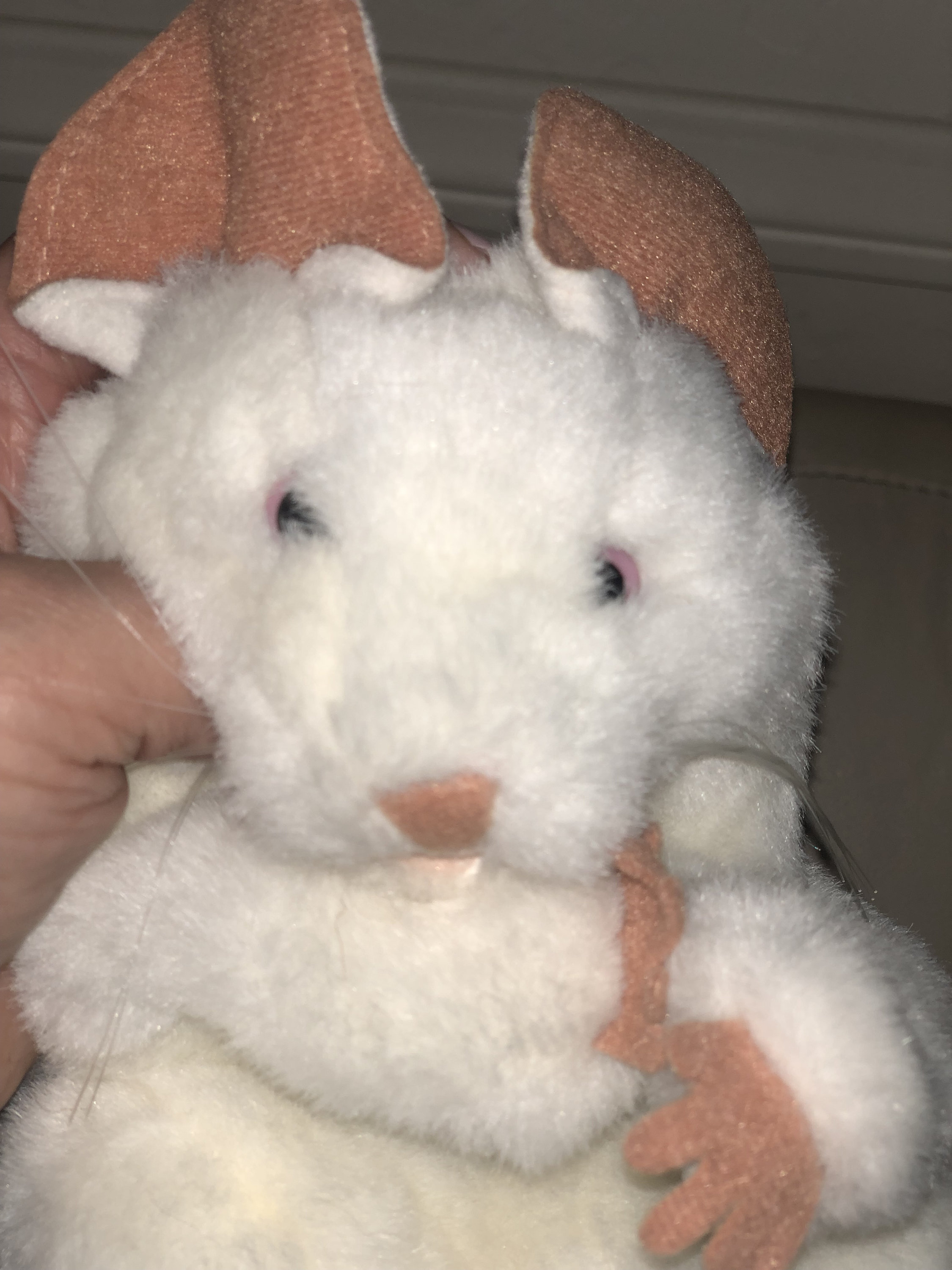 Folkmanis White Mouse Full Body Puppet, Rat Pink Eyes Hand Puppet ...