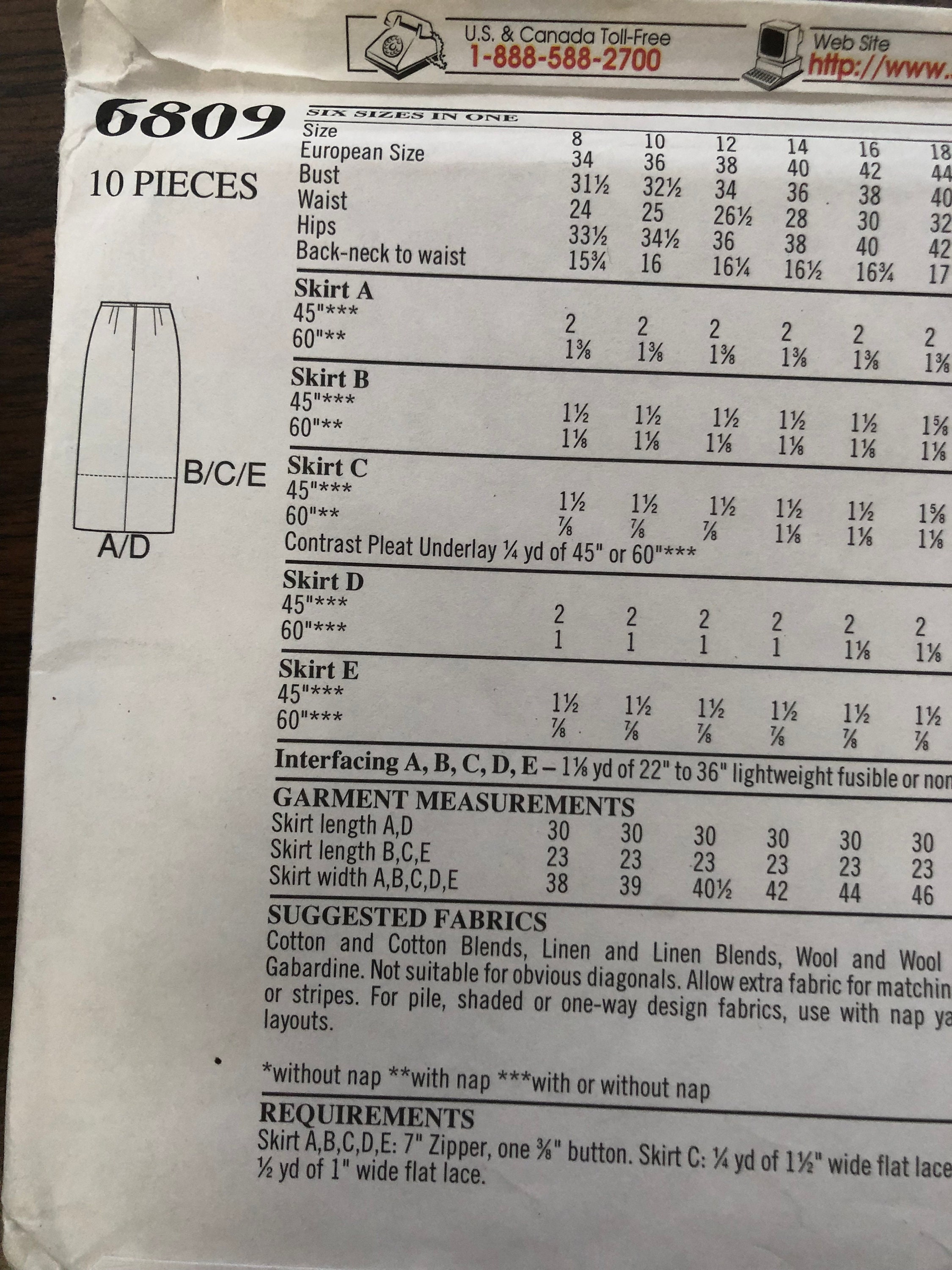 New Look 6809 Misses Skirt Easy Options 5 Skirt Variations - Etsy