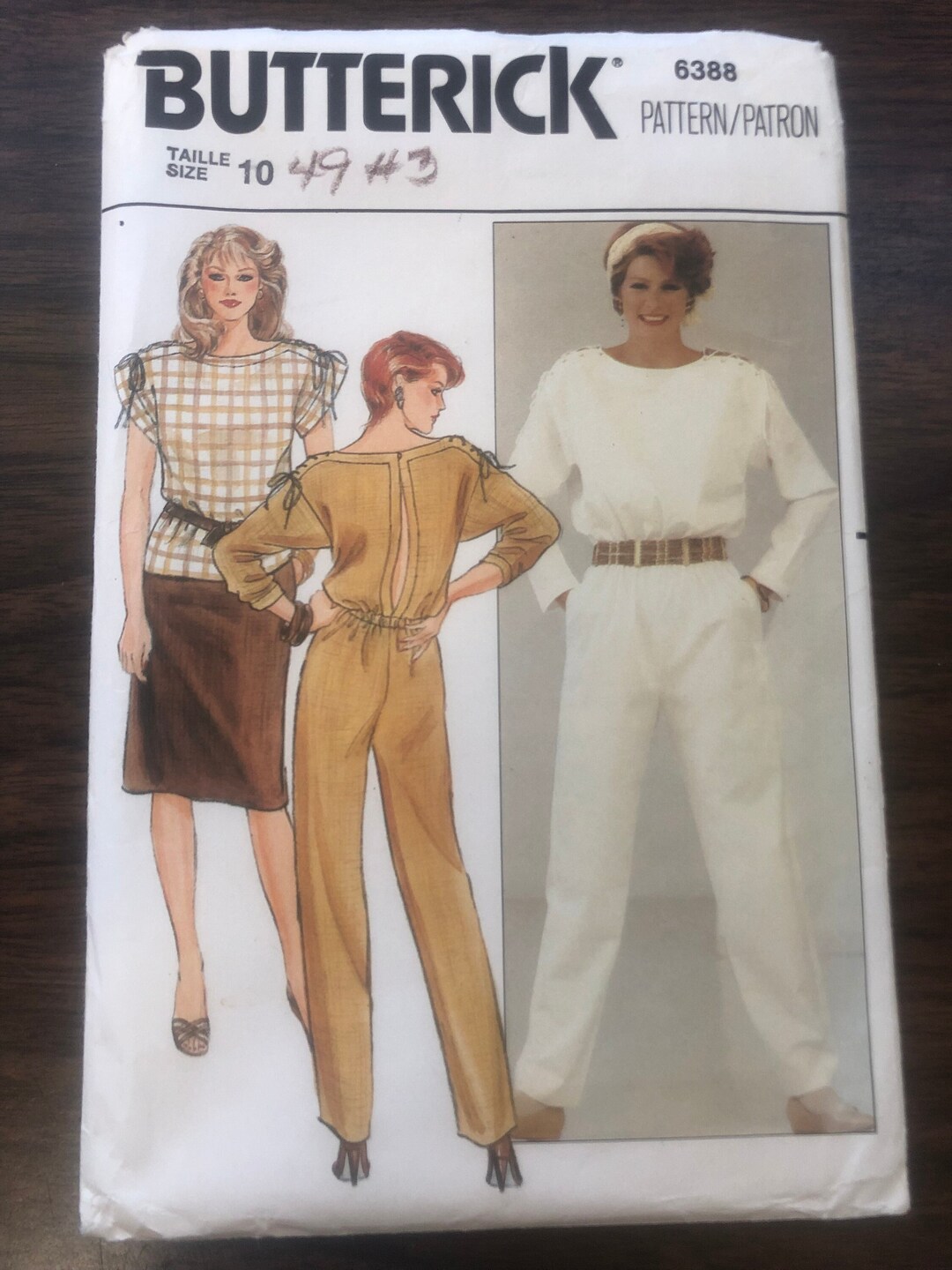 Butterick 6388 Misses Jumpsuit, Top & Skirt, Shoulder Lace up Open Back ...