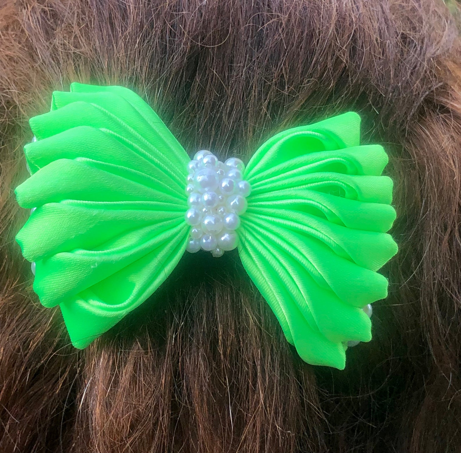 Kanzashi Ribbon Bow Hair Clip, Handmade Flower Barrette Clasp, Long ...