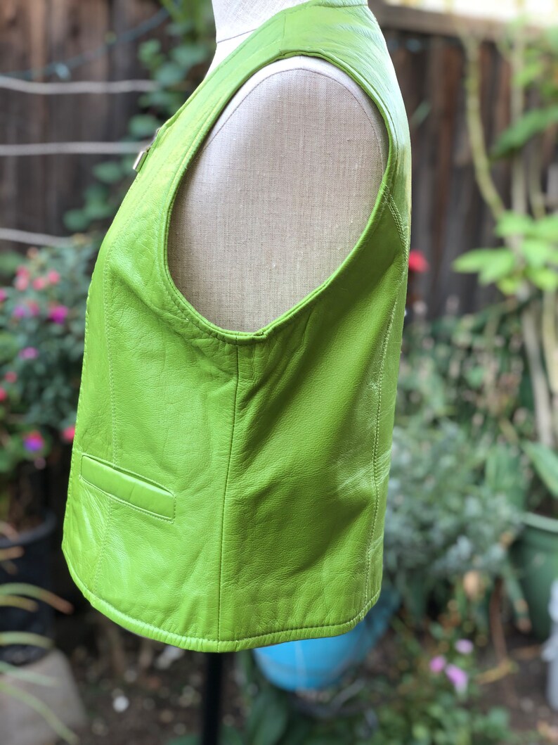 Women Green Leather Vest Ms. Maxima Women Clothing Sz M - Etsy
