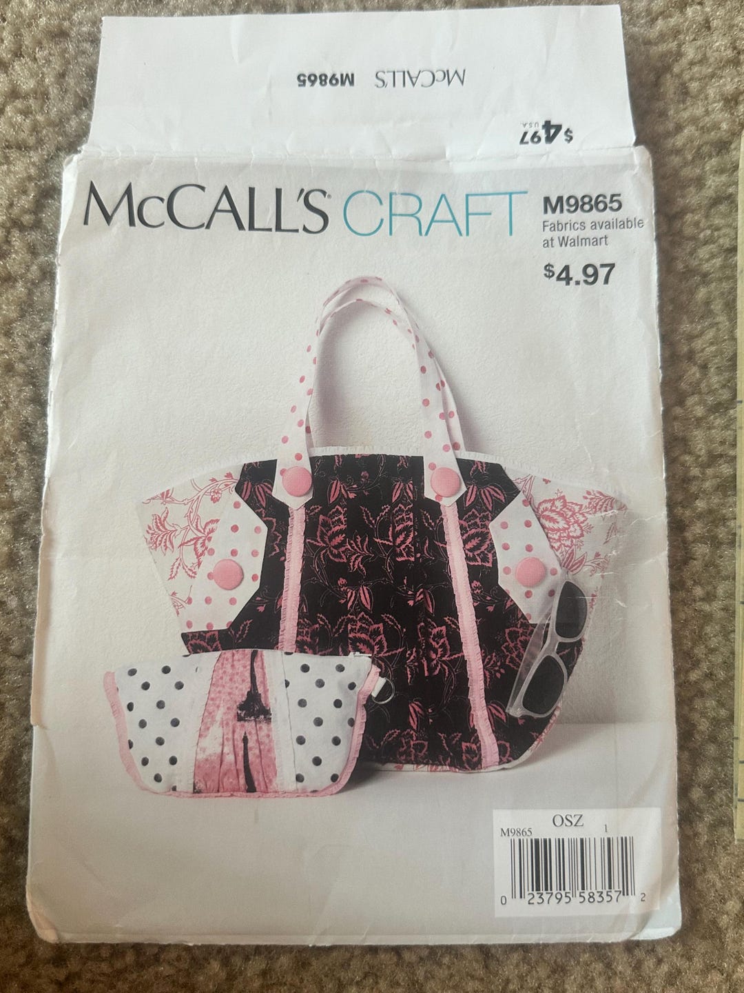 Mccalls Craft 9865 Maxi & Mini Purse Makeup Bag Uncut Easy Sewing ...
