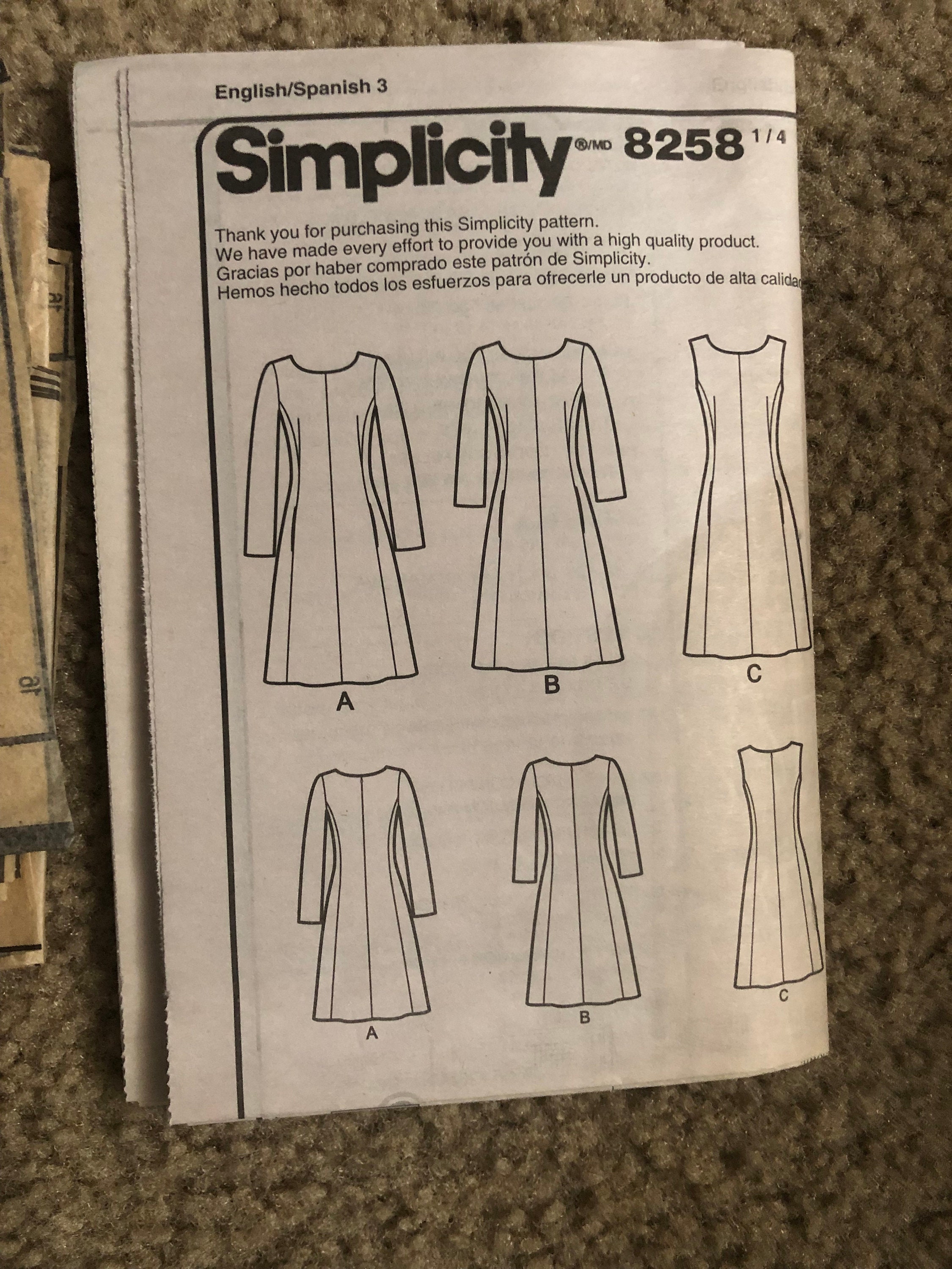 Simplicity 8258 Amazing Fit Collection Misses Sheath Dress Sz 10-12-14 ...