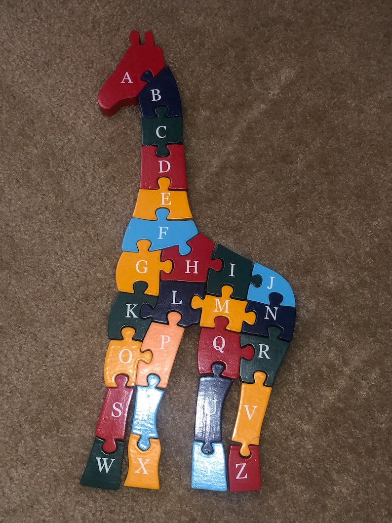 Wooden 3D Jigsaw Puzzle, Alphabet Wooden Puzzle, Upper & Lower Case ...