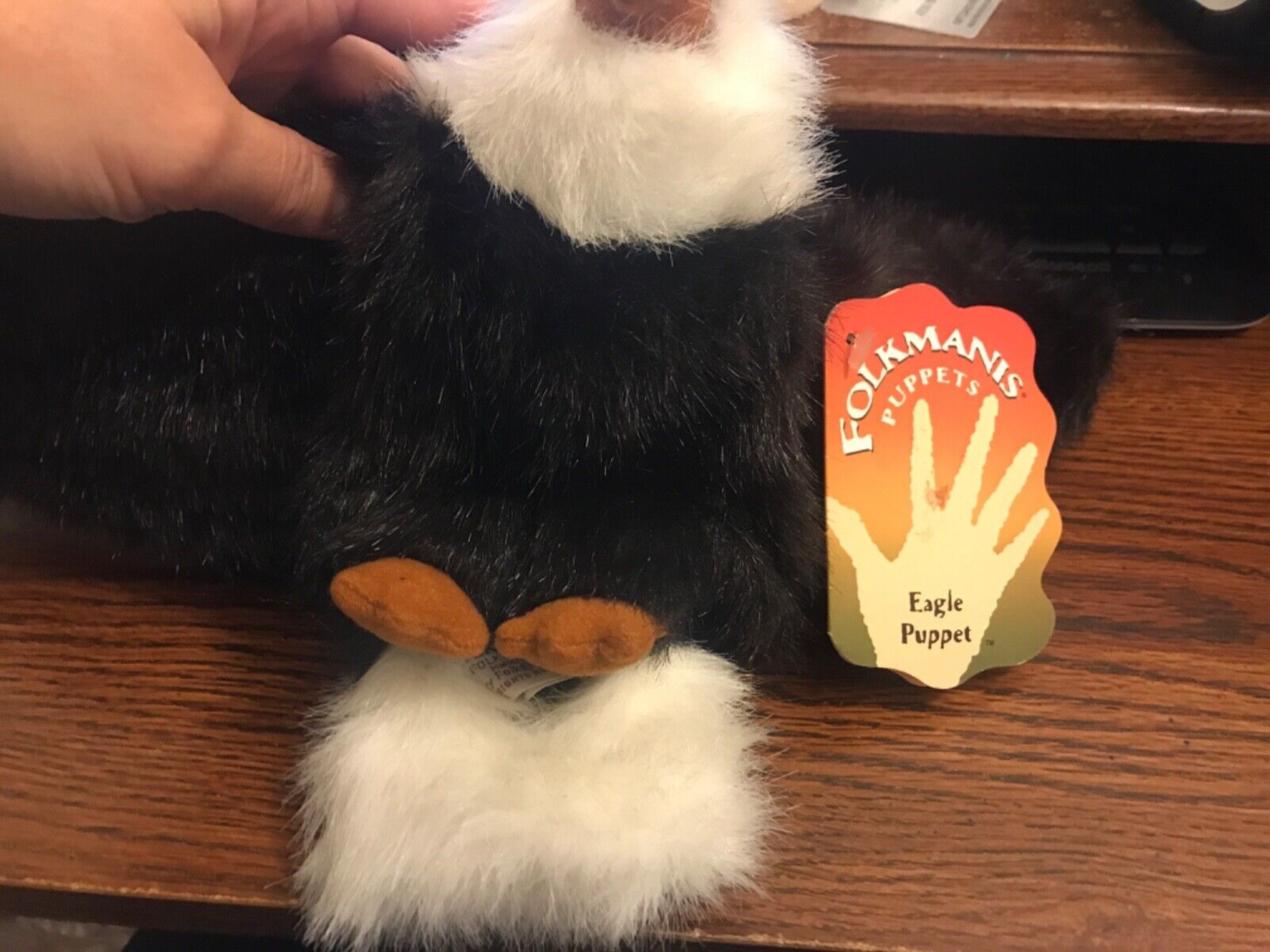 Folkmanis Puppets Bold Eagle Pretend and Play Plush Fluffy Stuffed Full ...