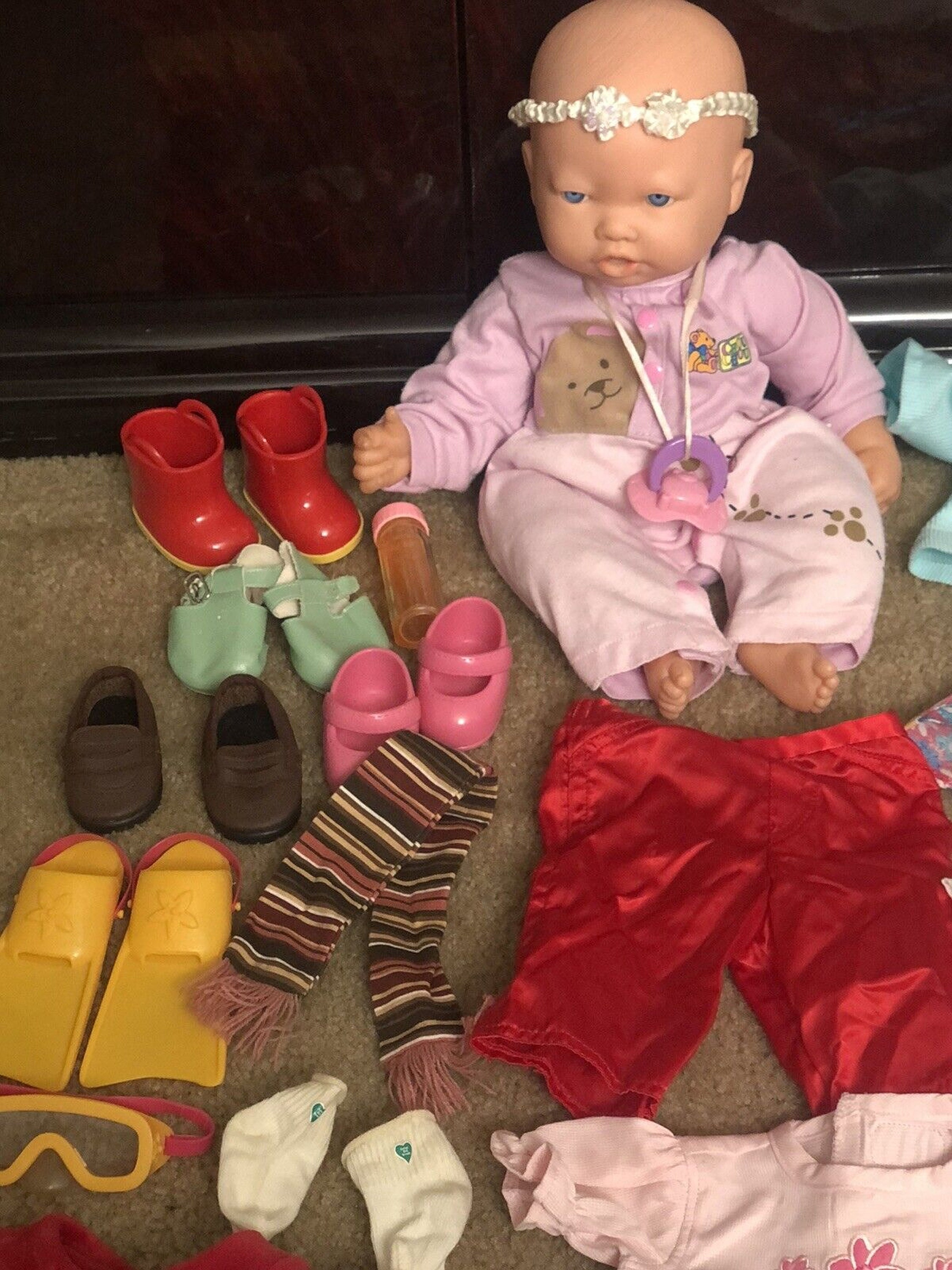 Interactive 16" Realistic Soft Body Baby Doll Blue Open/close Glass ...