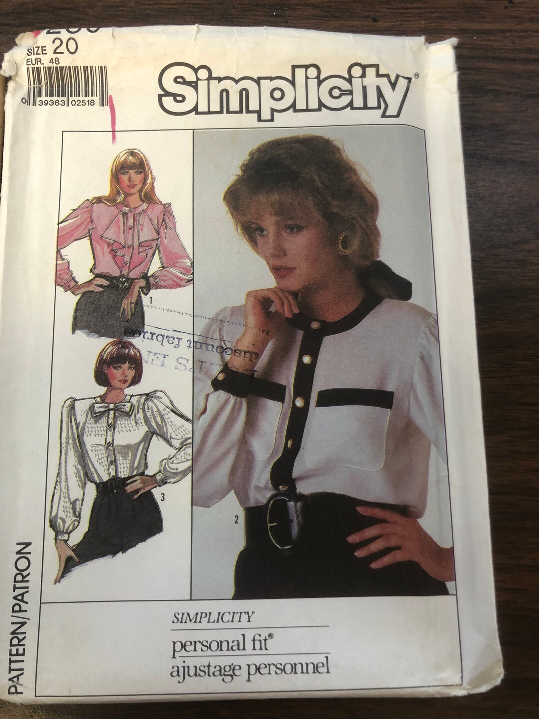 Simplicity 8239 Misses Front Button Blouse Neckband Top, Jabot, Bow ...