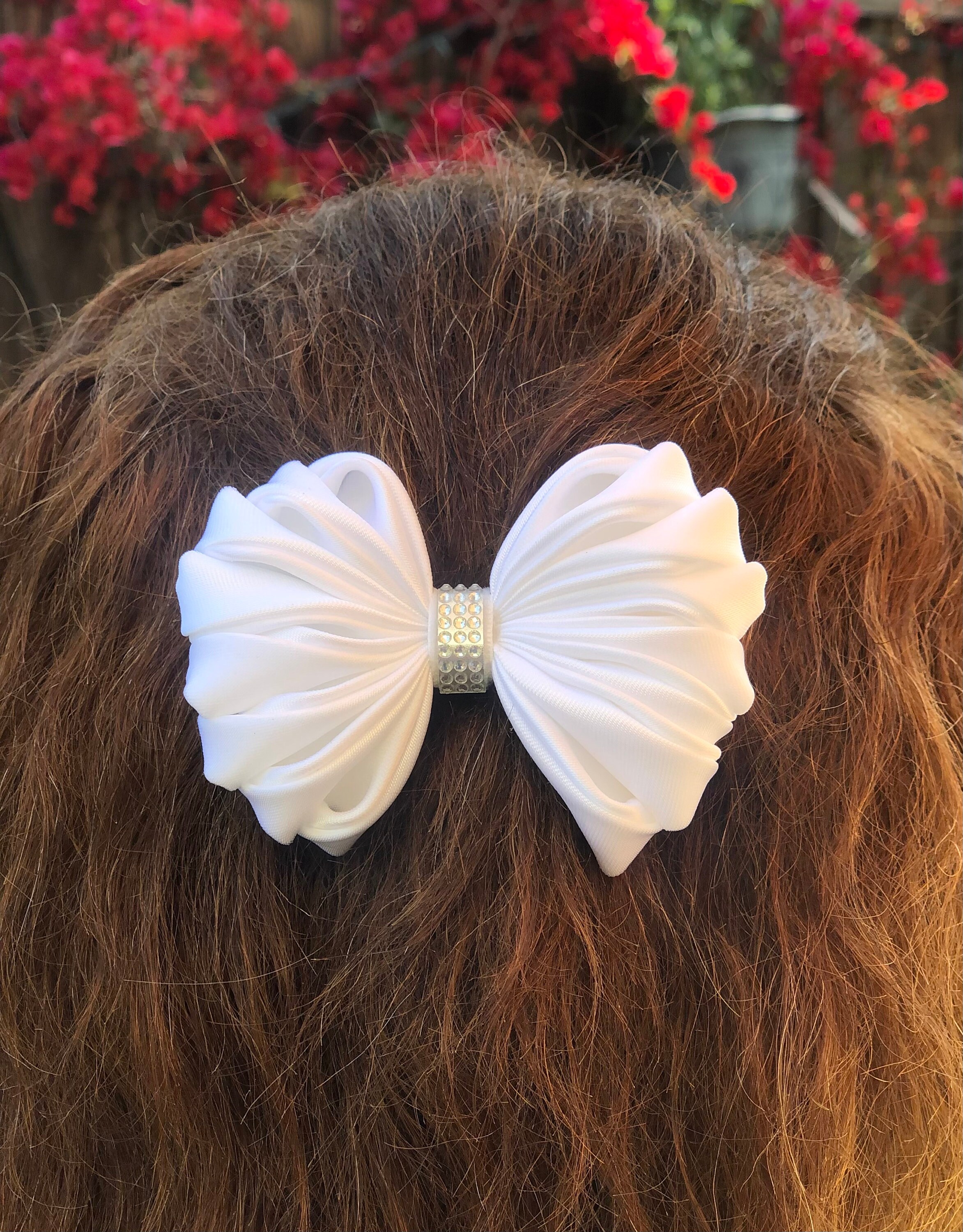 Kanzashi Ribbon Bow Hair Clip, Handmade Flower Barrette Clasp, Long ...