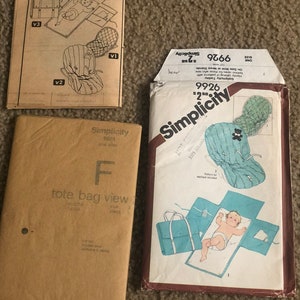 Simplicity 9926 Babies' Accessories Travel Mat, Tote and Seat Cover ...