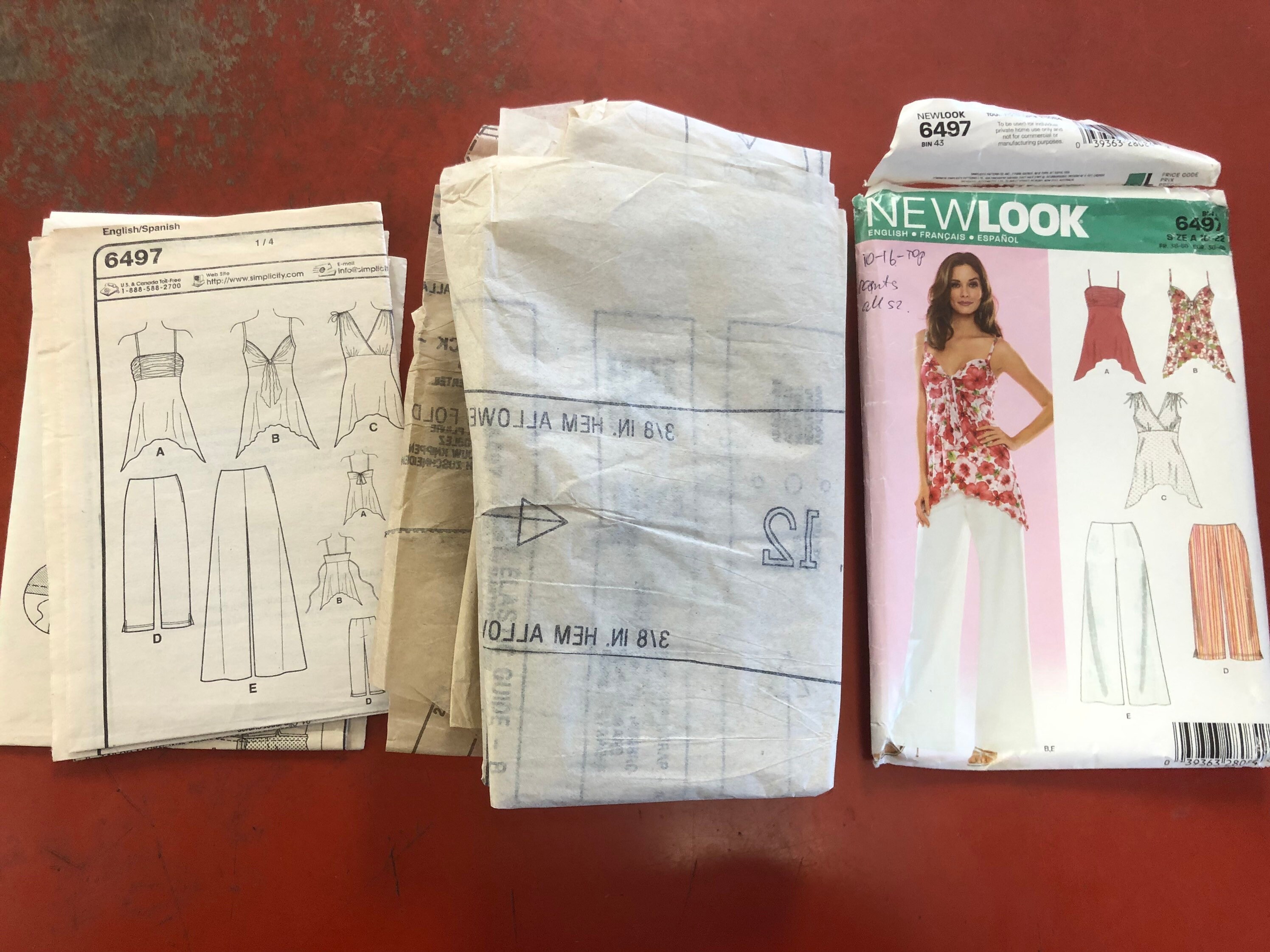 New Look 6497 Misses Sleeveles Spaghetti Strap V-neck Top Raised Waist ...