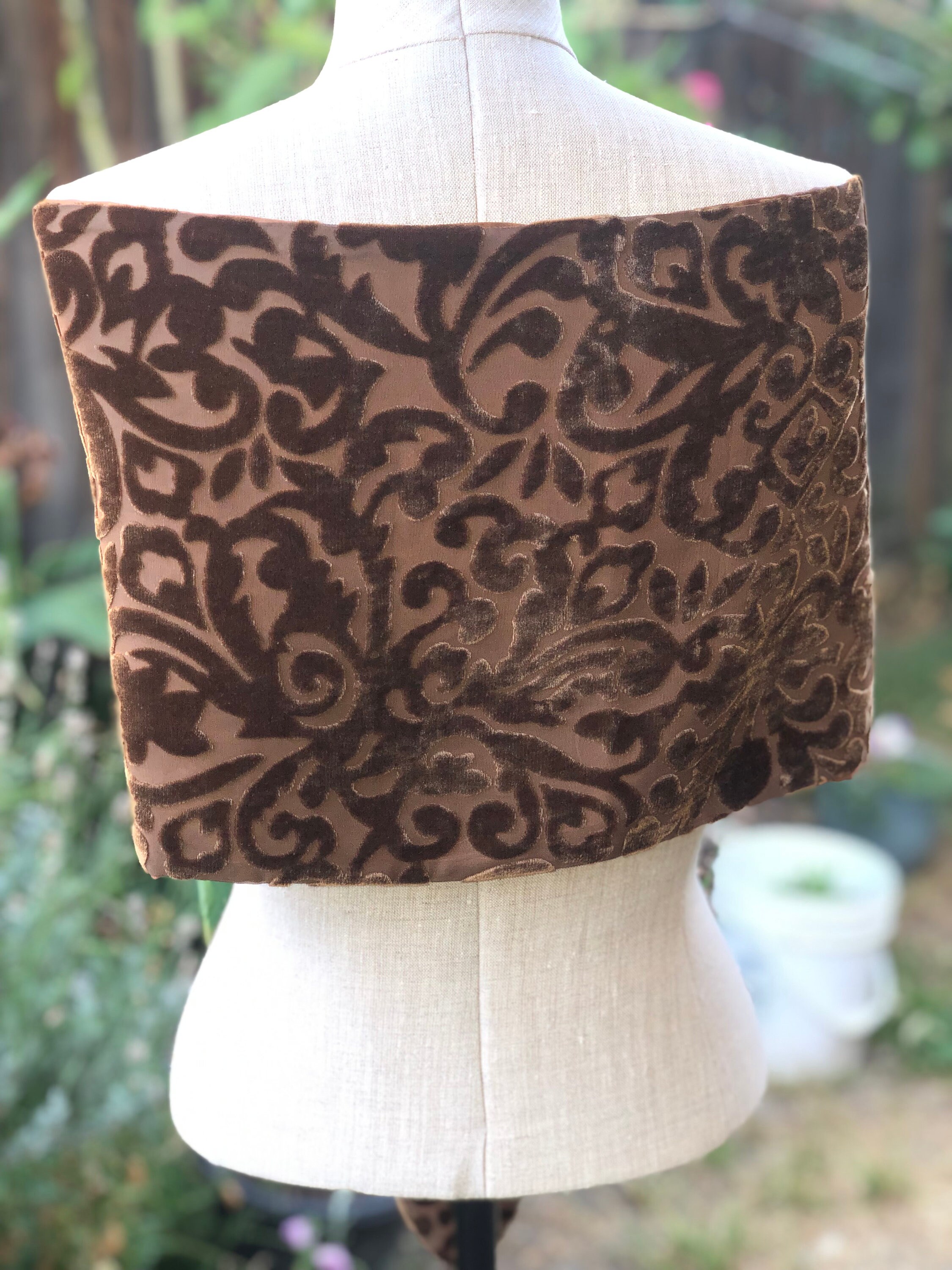 Beautiful Fully Lined Semi Sheer Burnout Velvet Neck Scarf Narrow ...