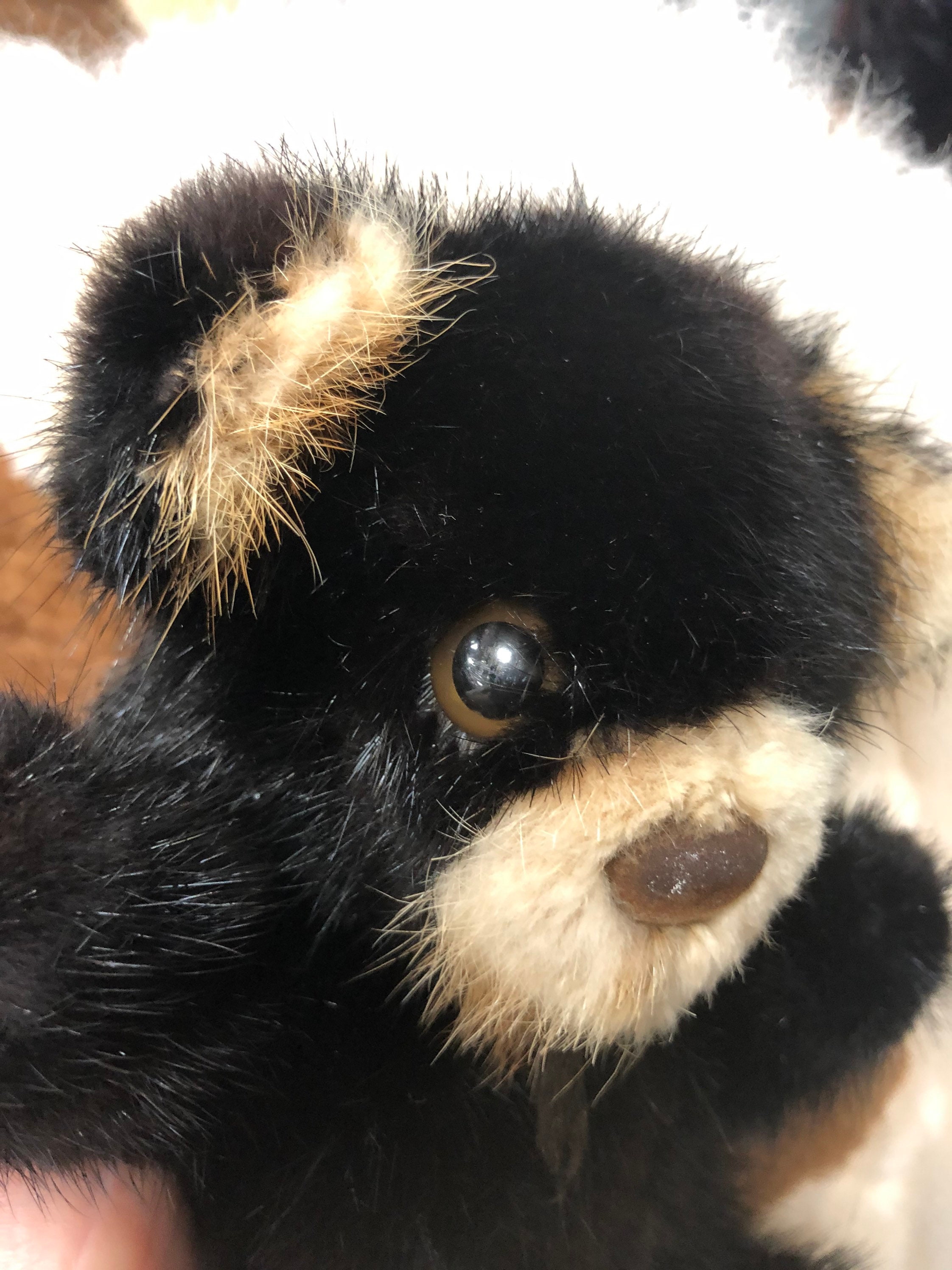 Real Mink Teddy Bear Cub, Natural Fur Collectible Bear Plush Stuffed ...