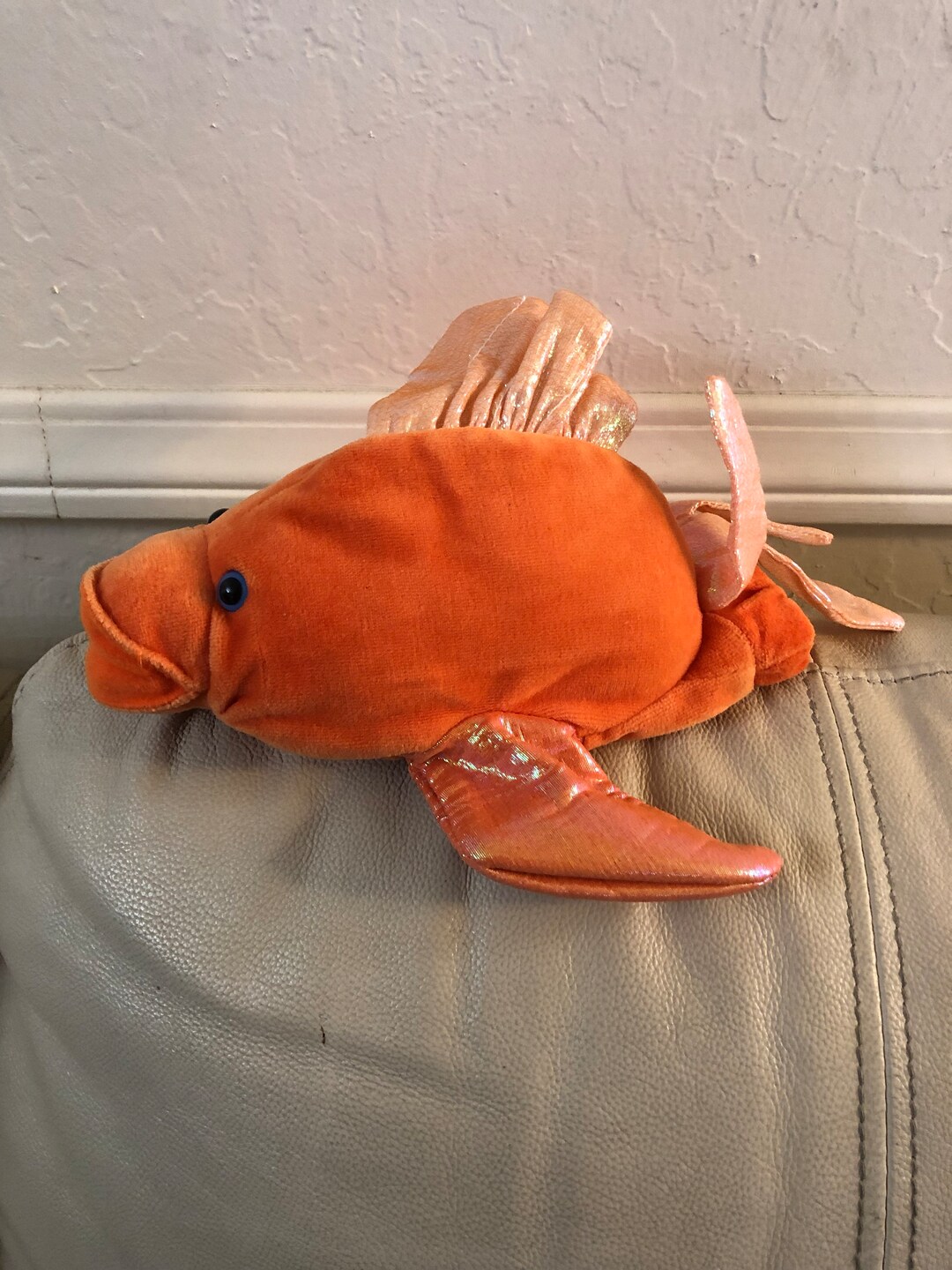 Gold Fish Full Body Hand Puppet Orange Shimmer Fin Caltoy Plush ...