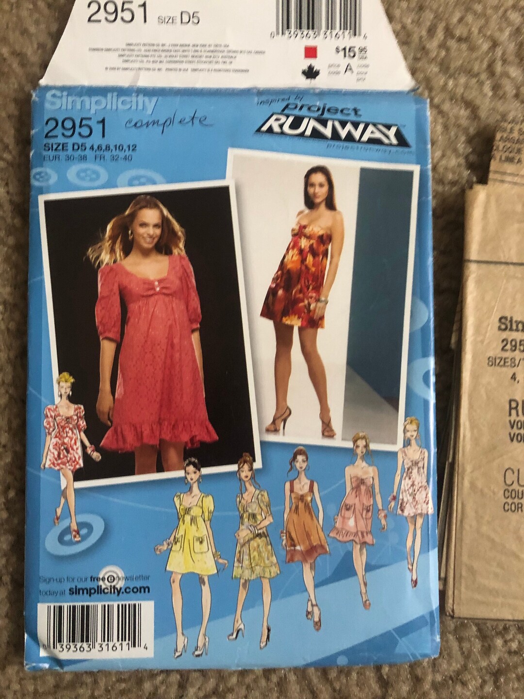 Simplicity 2951 / 0614 Project Runway Petite Mini Dress W Bodice ...