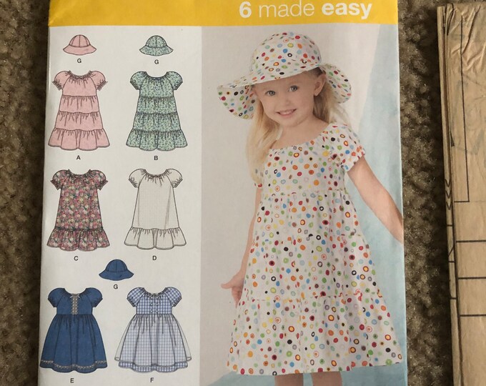 Simplicity 1449 Toddler Summer Dress Sundress Girls Clothing Sz 1/2-1-2 ...