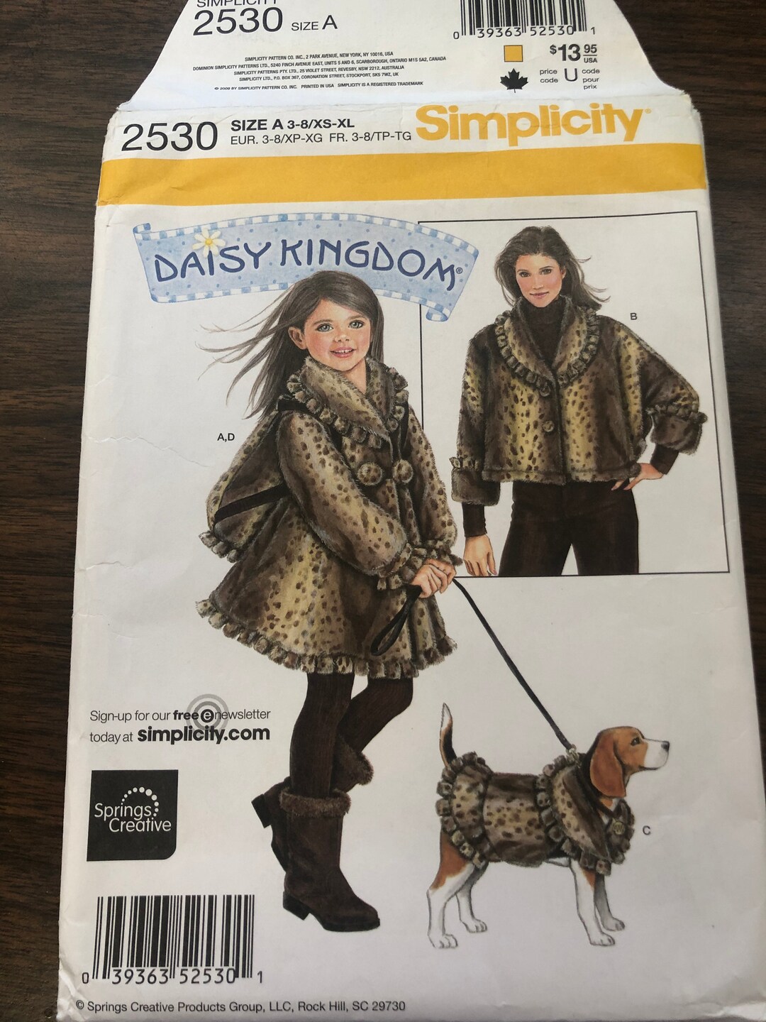 Simplicity 2530 Childs Misses' Coat, Jacket, Backpack, and Dog Coat ...