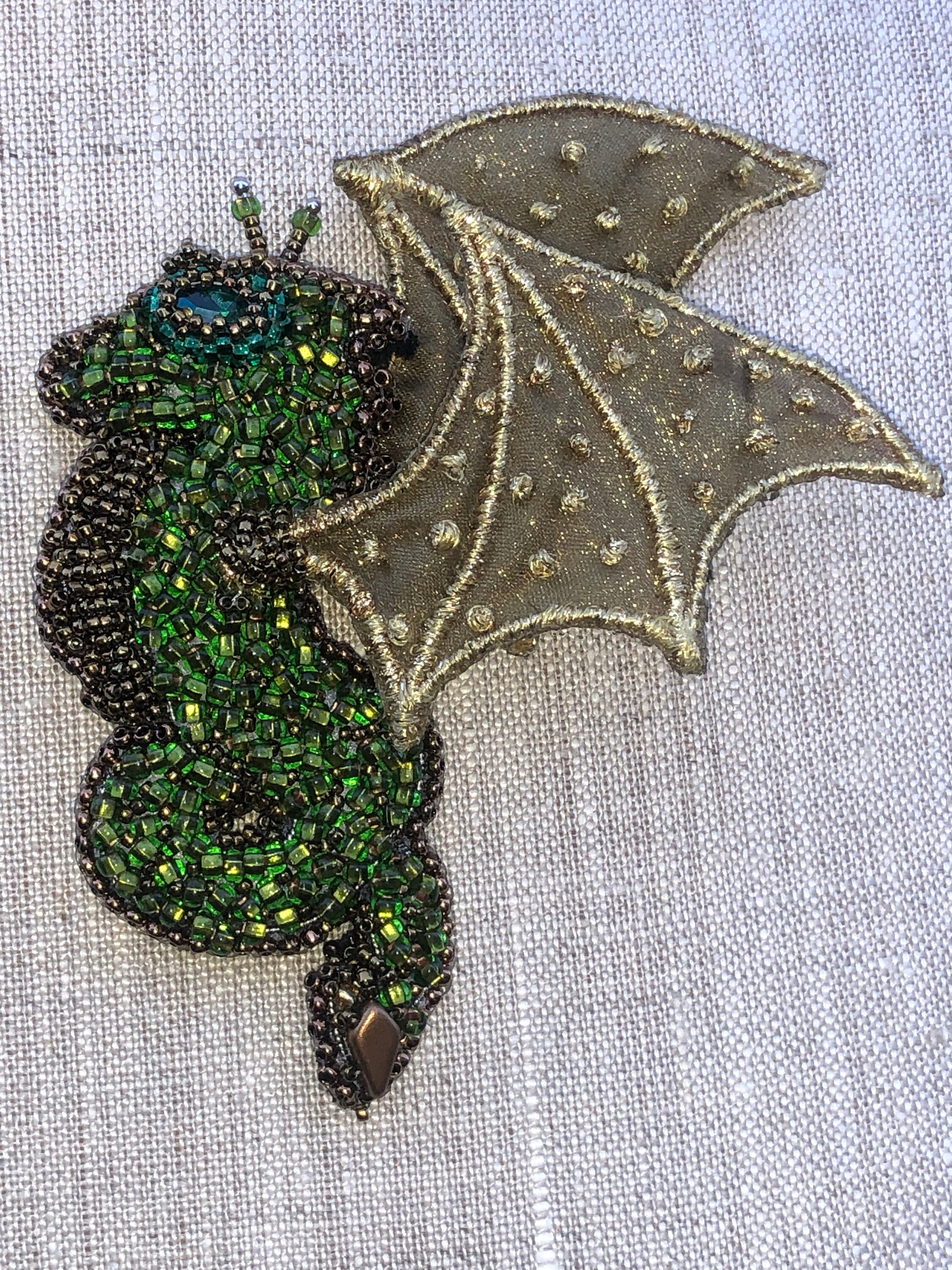 Beaded Fantasy Dragon Brooch Symbol of 2024 Beadwork Flying - Etsy