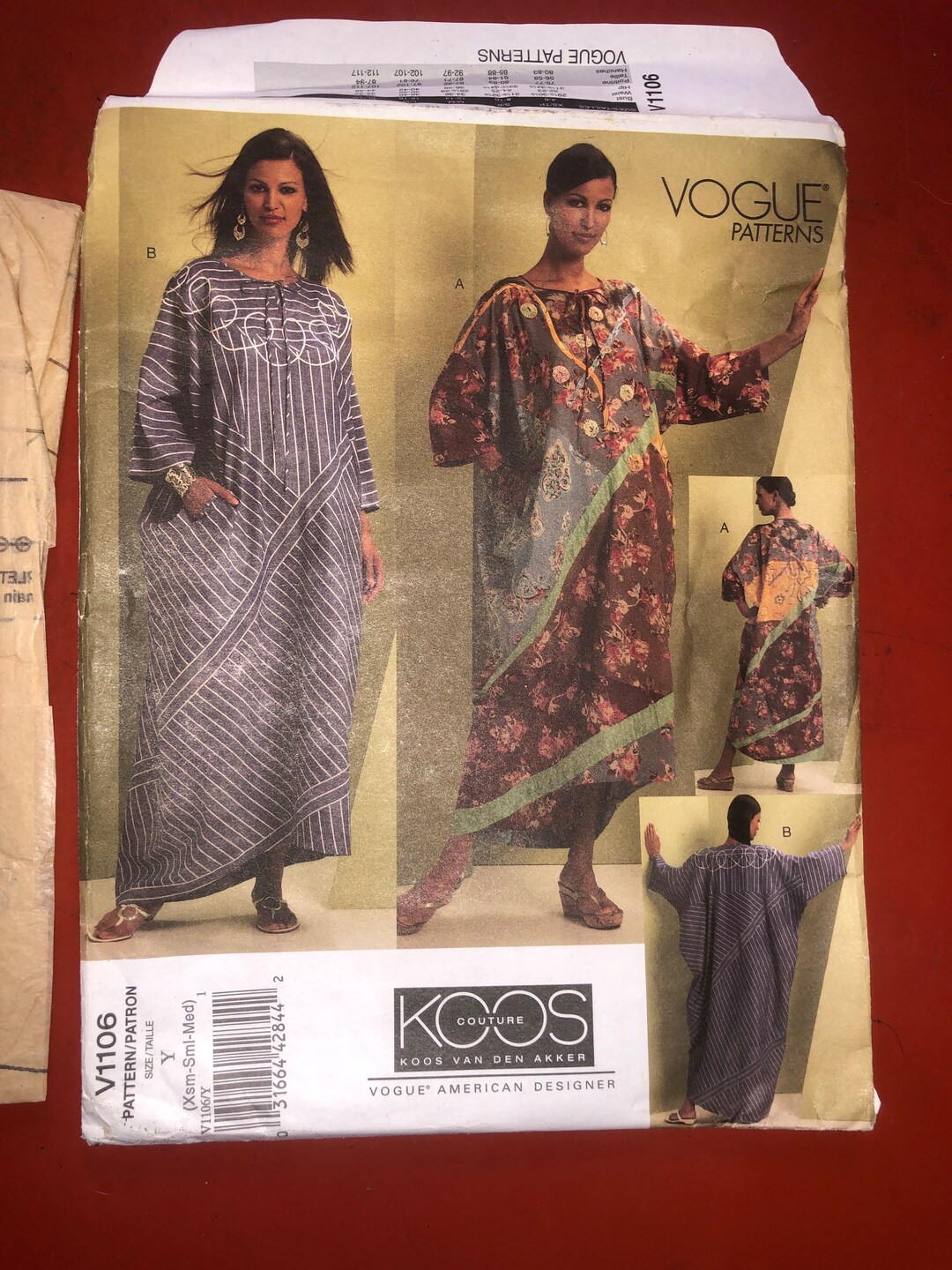 Vogue 1106 Misses Loose Longline Pullover Top Patchwork Dress Caftan ...