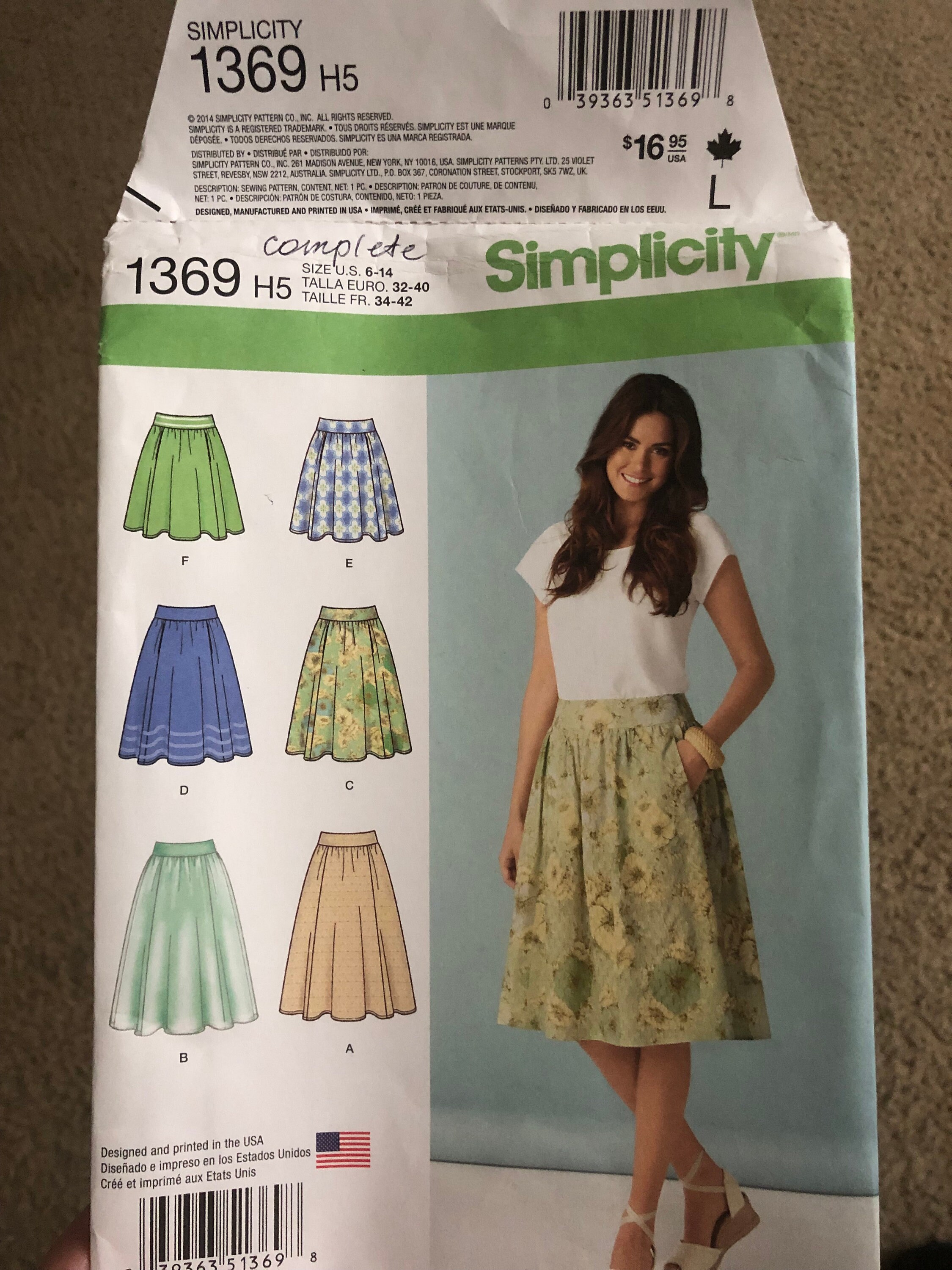 Simplicity 1369 Misses Skirt in Three Lengths Women Clothing Sz 6-8-10 ...