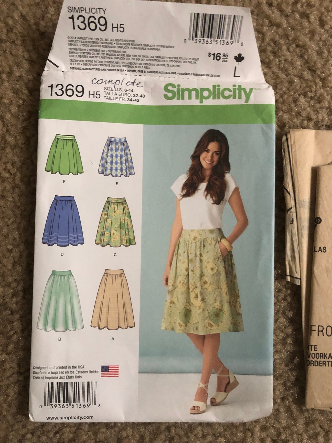 Simplicity 1369 Misses Skirt in Three Lengths Women Clothing Sz 6-8-10 ...