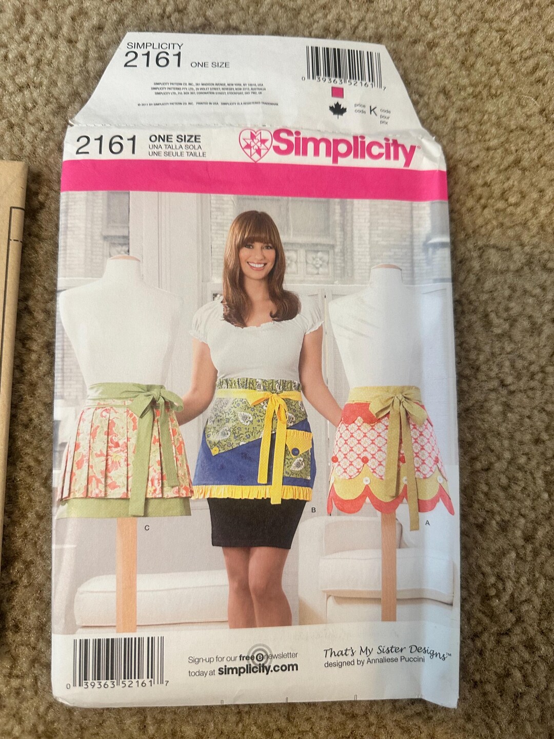 Simplicity 2161 Apron Uncut Easy Sewing Pattern - Etsy