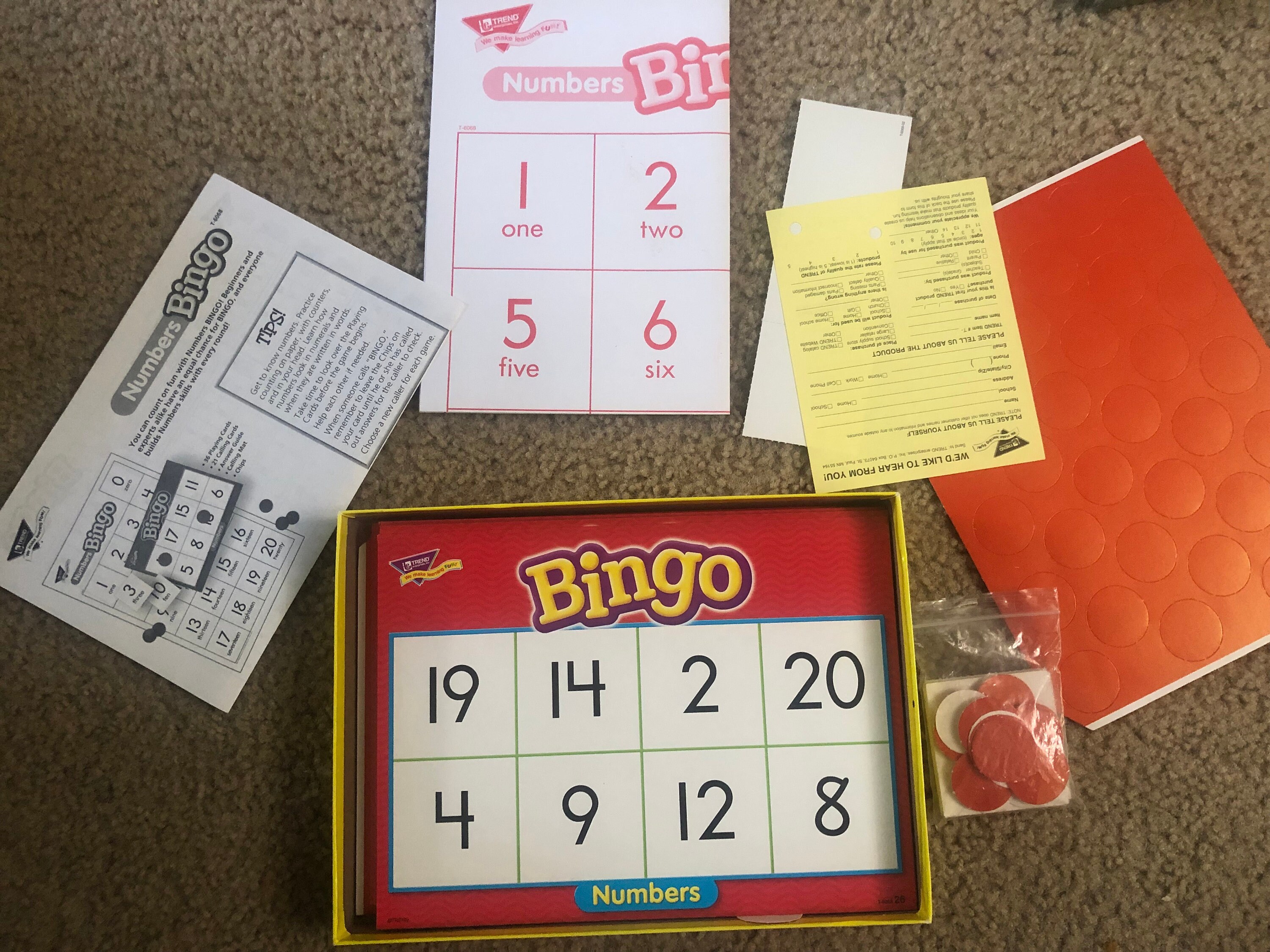 Numbers Bingo Math Practice Trend Interprises Inc. Educational - Etsy