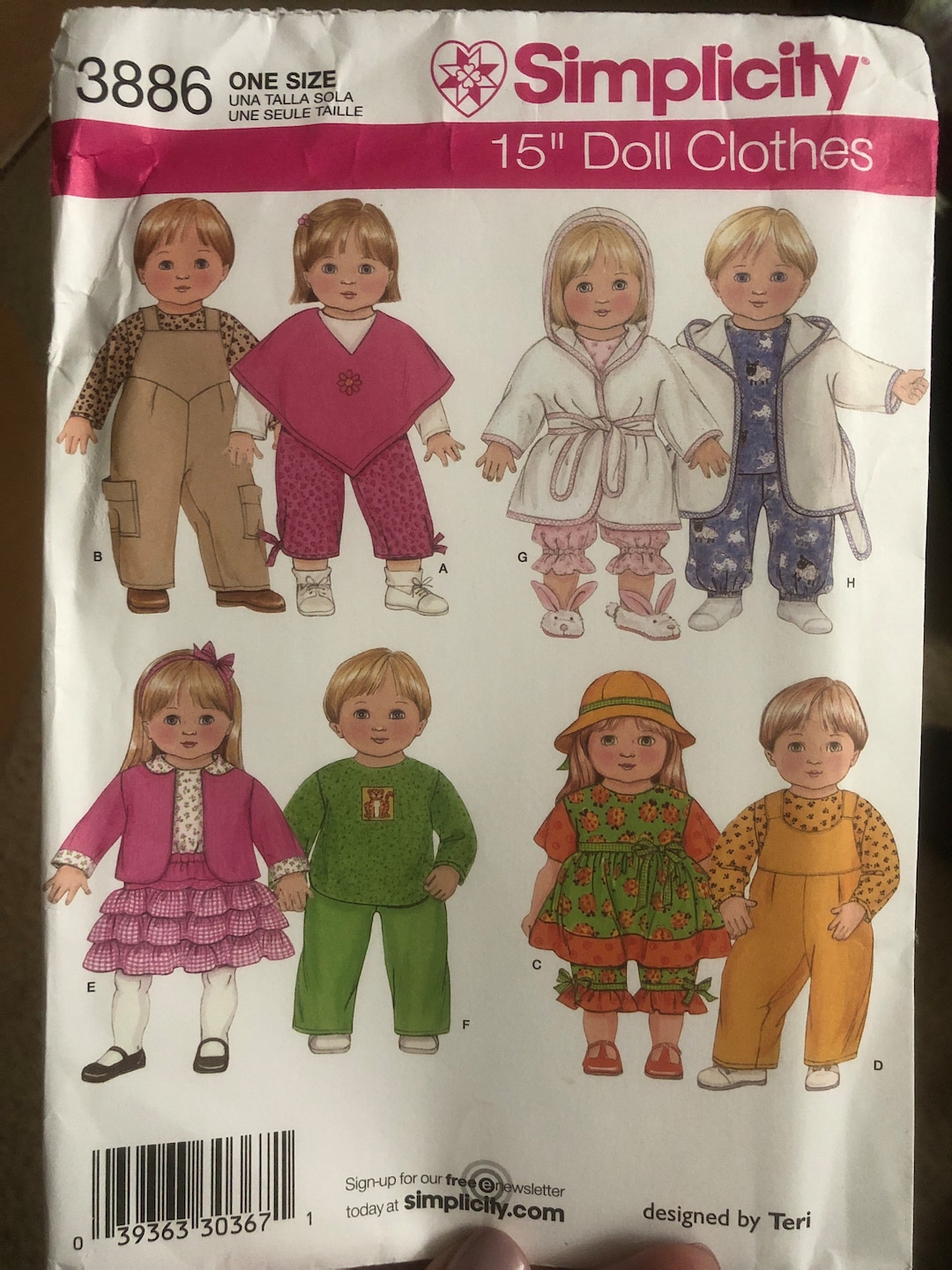 Simplicity 3886 Simplicity 0618 1538cm Doll Clothes Uncut Sewing ...