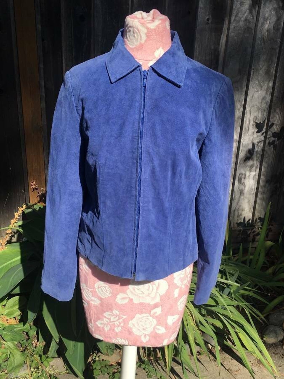 Vintage Revue Suede Blue Short Jacket Women Clothing Sz 8 Genuine ...