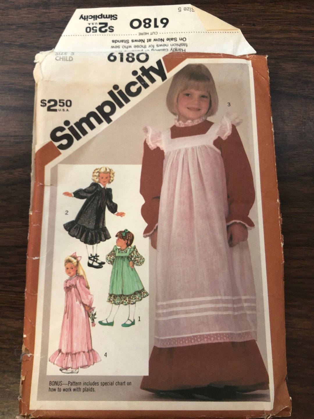 Simplicity 6180 Girls Ruffled Dress and Pinafore in Two Lengths, Child ...