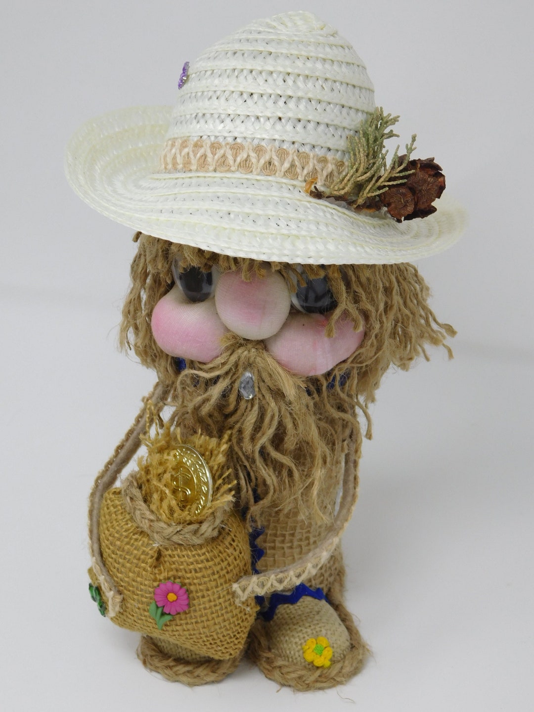 Handmade Rich Man Authors Gnome W Money Bag Woodland Wizard Standing ...